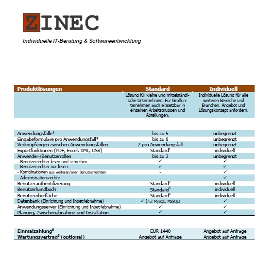 ZINEC - Individuelle IT-Beratung & Softwareentwicklung